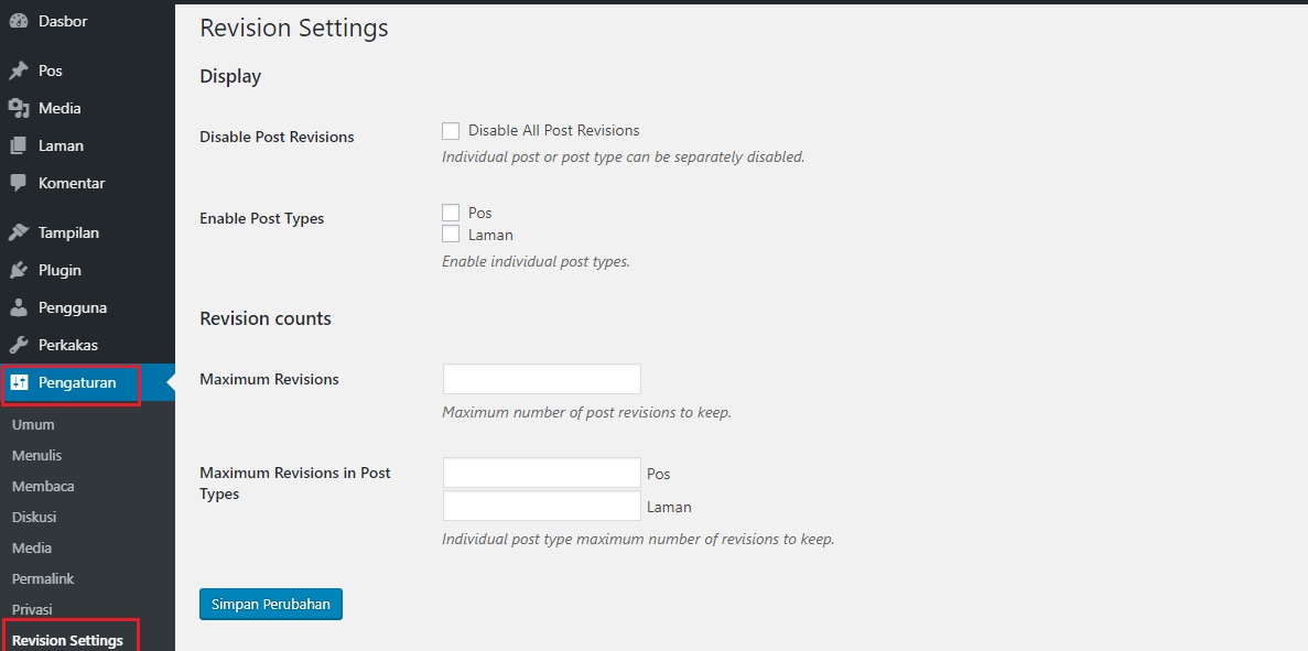 Cara Termudah Membatasi Post Revision di WordPress